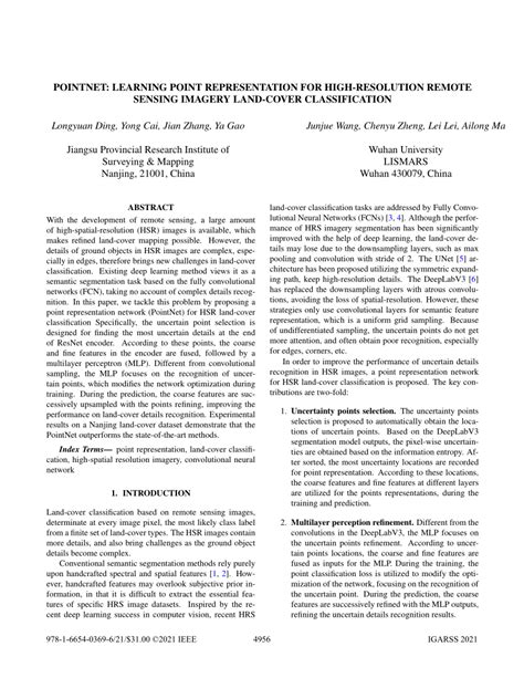 pdf pointnet learning point representation for high resolution remote sensing imagery land