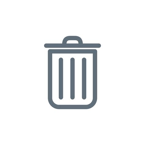 Papelera Papelera Icono Vector Plantilla Vector Premium