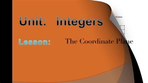 integers and the coordinate plane youtube