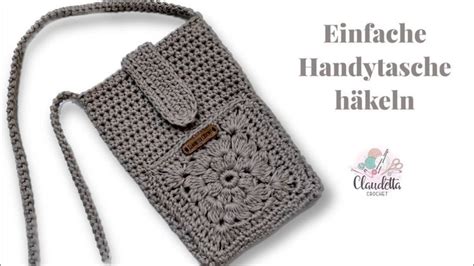EINFACHE HANDYTASCHE HÄKELN Umhängetasche häkeln Handytasche häkeln