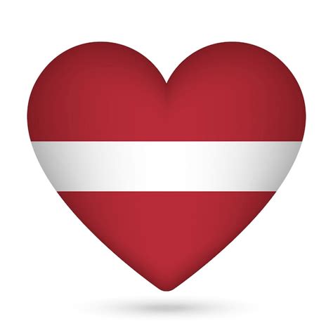 Premium Vector Latvia Flag In Heart Shape Vector Illustration
