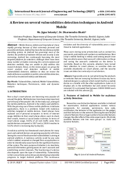 pdf irjet a review on several vulnerabilities detection techniques in android mobile irjet