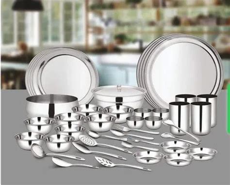 Silver Pcs Stainless Steel Dinner Set For Home At Rs Set In New
