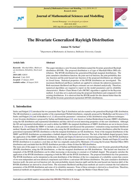 pdf the bivariate generalized rayleigh distribution