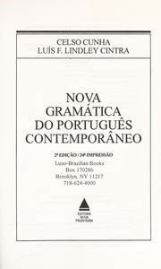 Nova Grama Tica Do Portugue S Contempora Neo By Celso Ferreira Da Cunha