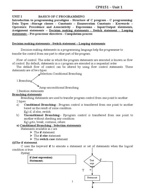 decision making and looping pdf control flow c programming language