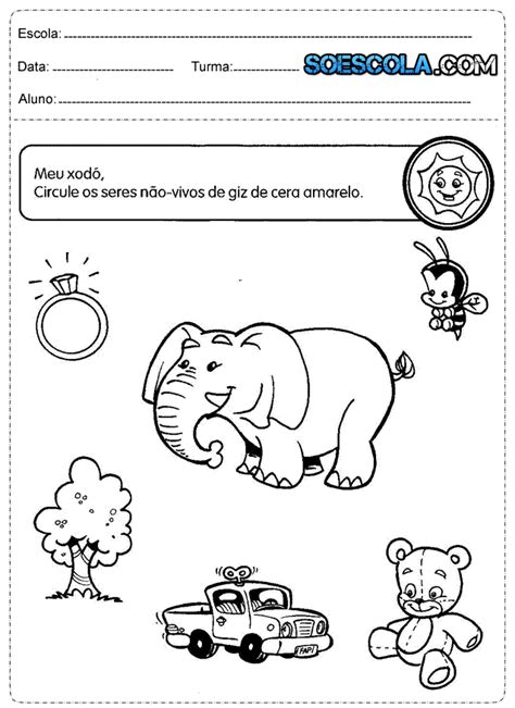 Atividades De Ciencia Seres Vivos E Nao Vivos S Escola