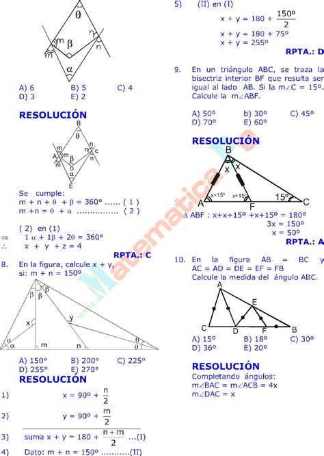 Los Tri Ngulos Y Sus Propiedades Ejercicios Resueltos De Geometr A