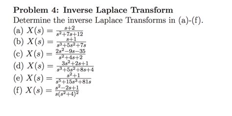 solved problem 4 inverse laplace transform determine the