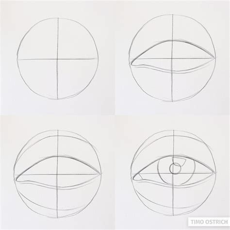 Auge zeichnen lernen Schritt für Schritt mit Bleistift