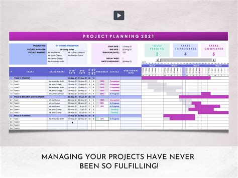 project planning excel template