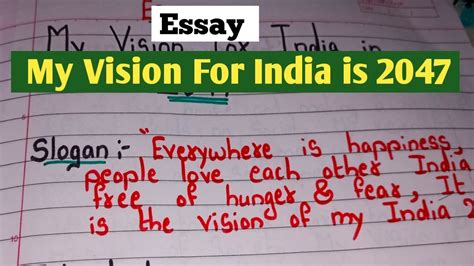 My Vision For India In 2047 In English Essay On My Vision For India