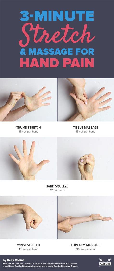 3 Minute Stretch Massage For Hand Pain Hand Pain Hand Therapy