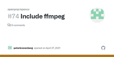 Include Ffmpeg Issue Openpnp Opencv Github