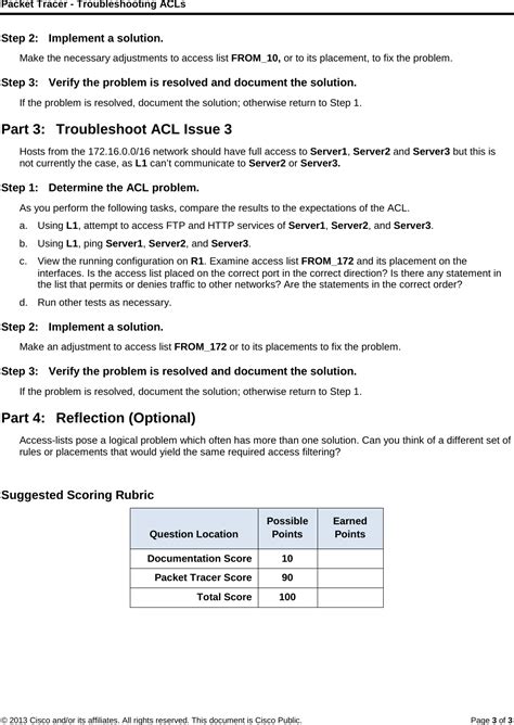 Packet Tracer Troubleshooting Standard Ipv Acls Instructions