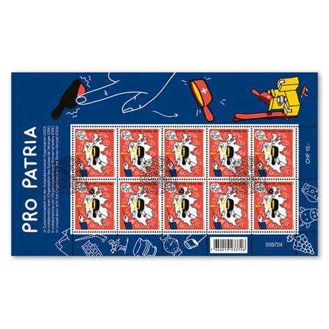 Briefmarken CHF 1 00 0 50 Kulturverbundenheit Kleinbogen Mit 10