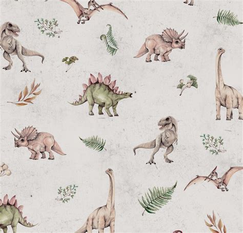 Tapeta Świat dinozaurów szara