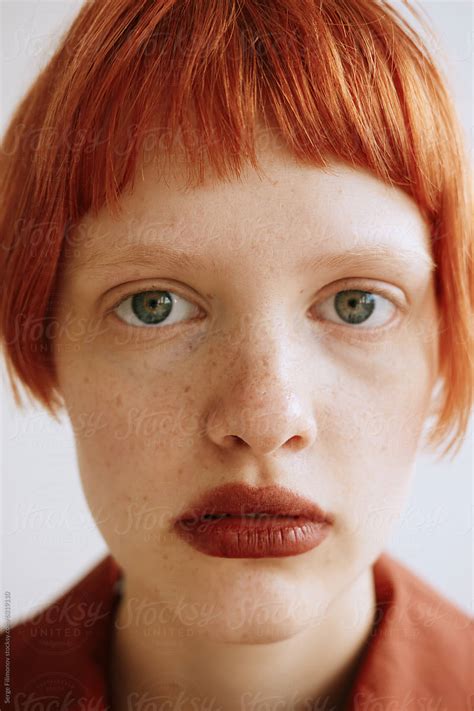 Beauty Portrait Of Woman With Freckles By Stocksy Contributor Serge