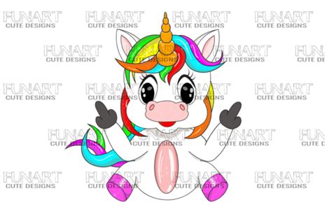 FUNNY UNICORN SUBLIMATION CLIPART PNG Graphic By Fundesigns Creative