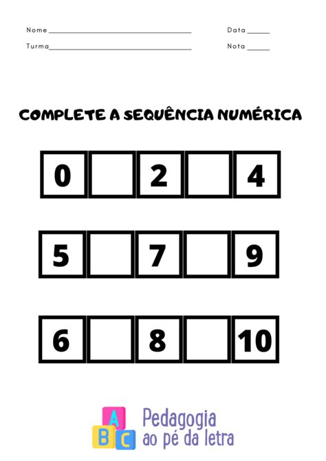 Atividades N Meros Para Educa O Infantil