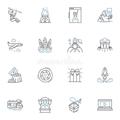 Conjunto De Iconos Lineales Del Turismo Cultural Patrimonio Museos