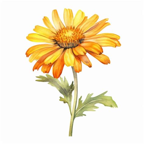 Premium AI Image There Is A Yellow Flower With Green Leaves On A