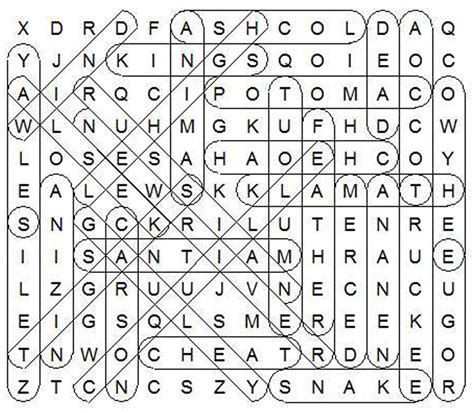 Free Printable Word Search Puzzle Solutions