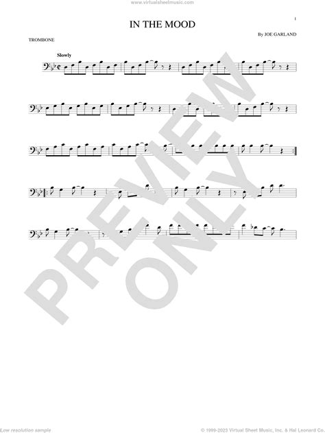 Garland In The Mood Sheet Music For Trombone Solo Pdf