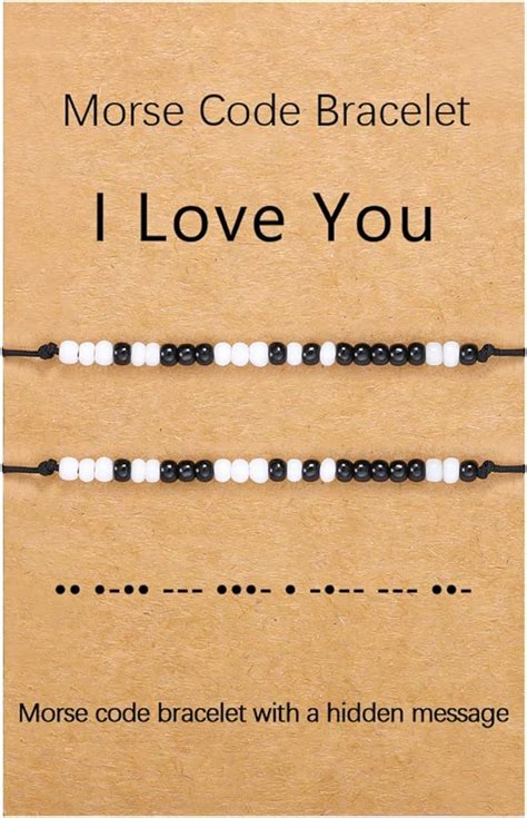Amazon Couples Bracelets I Love You Morse Code Bracelets For