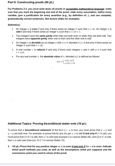 solved part ii constructing proofs 60 pt for problems