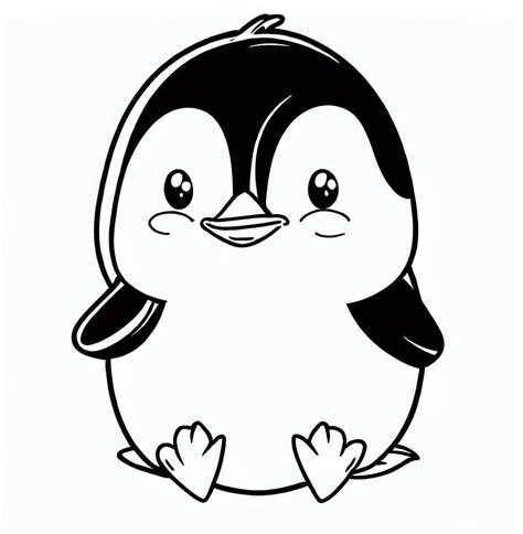 Coloriage Pingouin Souriant télécharger et imprimer gratuit sur