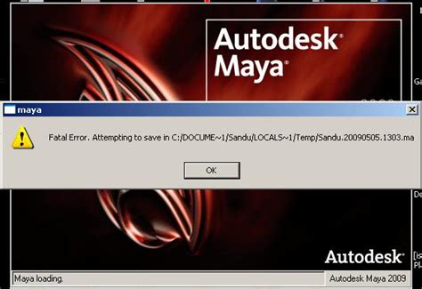 autodesk maya fatal error opening the program