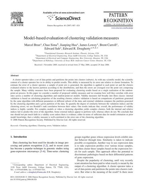 pdf model based evaluation of clustering dokumen tips