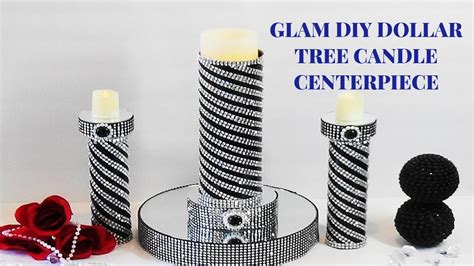 GLAM DIY DOLLAR TREE CANDLE HOLDER CENTERPIECE YouTube