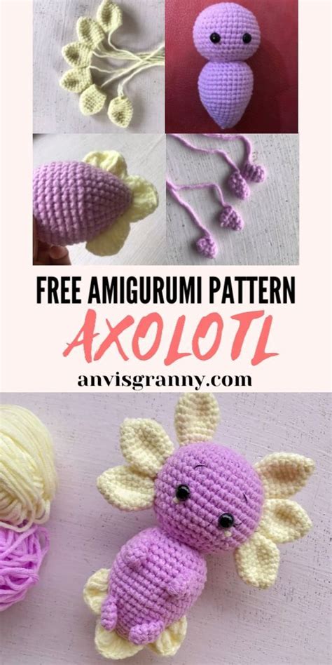 Crochet Axolotl Amigurumi Pattern Kiki Anvis Granny Video