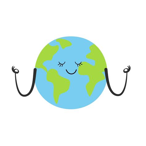 Lindo Planeta Tierra Sonriente Aislado Sobre Fondo Blanco D A De La