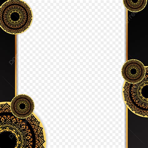 Luxury Gold Border Vector Hd Images Modern Flower Gold And Black
