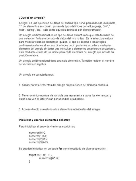 arrays pdf estructura de datos de matriz algoritmos y estructuras de datos