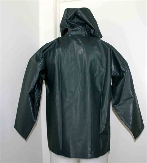 Grundens Brigg Hooded Commercial Fishing Jacket Parka Rain Gear Green