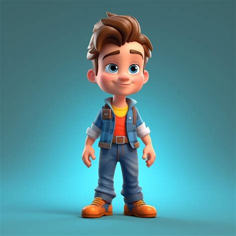 Un Personaje De Dibujos Animados Con Una Camisa Azul Y Pantalones