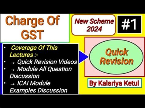 1 GST Revision Charge Of GST CA Inter GST Chapter 3 New Scheme