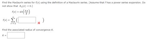 solved find the maclaurin series for f x using the