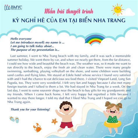 Kỳ Nghỉ Hè Tiếng Anh Cách Viết Học Từ Vựng Và Trải Nghiệm Thú Vị