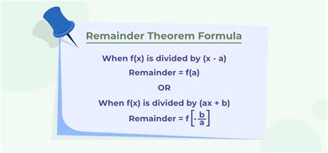 remainder theorem definition formula proof with examples