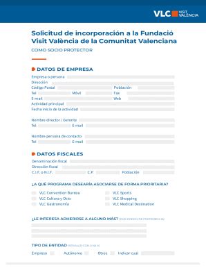 Completable En línea Solicitud de incorporacin a la Fundaci Fax