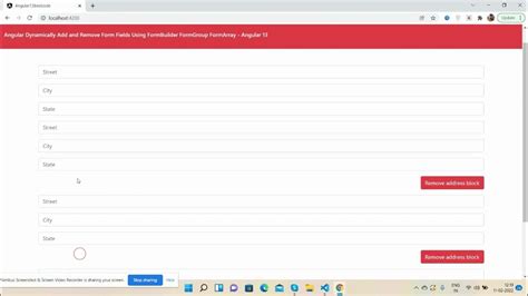 angular dynamically add and remove form fields using formbuilder formgroup formarray angular