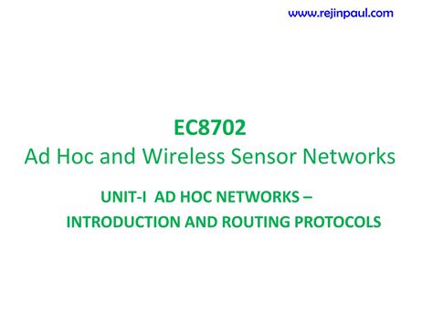 ec8702 adhoc and wireless sensor networks unit notes pdf