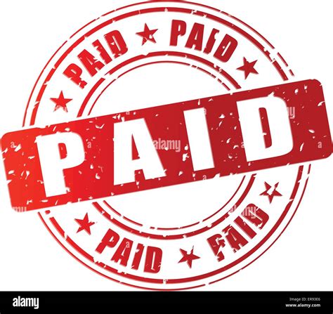 Vector Illustration Of Red Paid Stamp Icon Stock Vector Art