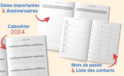 Amazon Fr Agenda Pro 2024 Journalier 2 Pages Par Jour Grand Format