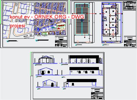 Proje Sitesi Konut Ev Autocad Projesi